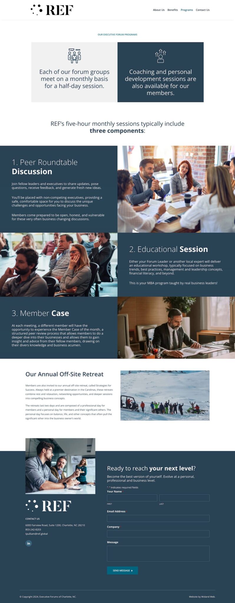 Renaissance Executive Forums Website Design - Woland Web Charlotte, NC